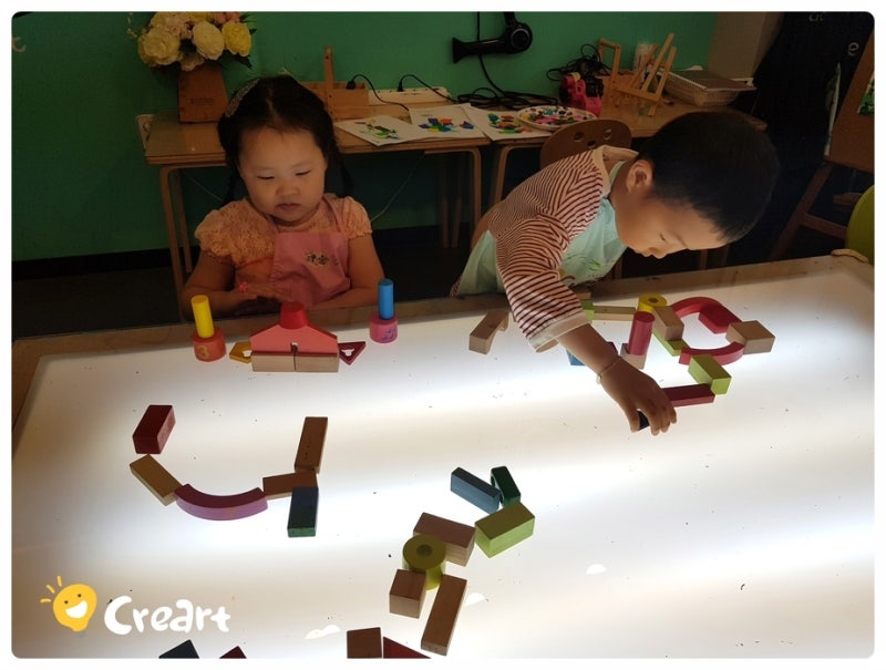 우드락 판화 블록 쌓기 성 밤비니 5세 수업 시흥시 정왕동 배곧 미술학원 창의미술 크리아트 네이버 블로그