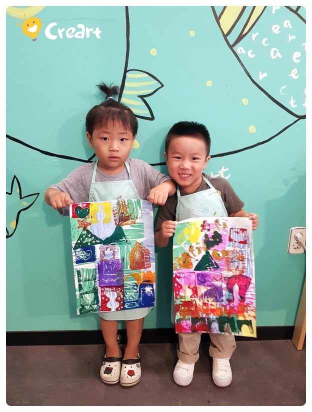 우드락 판화 블록 쌓기 성 밤비니 5세 수업 시흥시 정왕동 배곧 미술학원 창의미술 크리아트 네이버 블로그