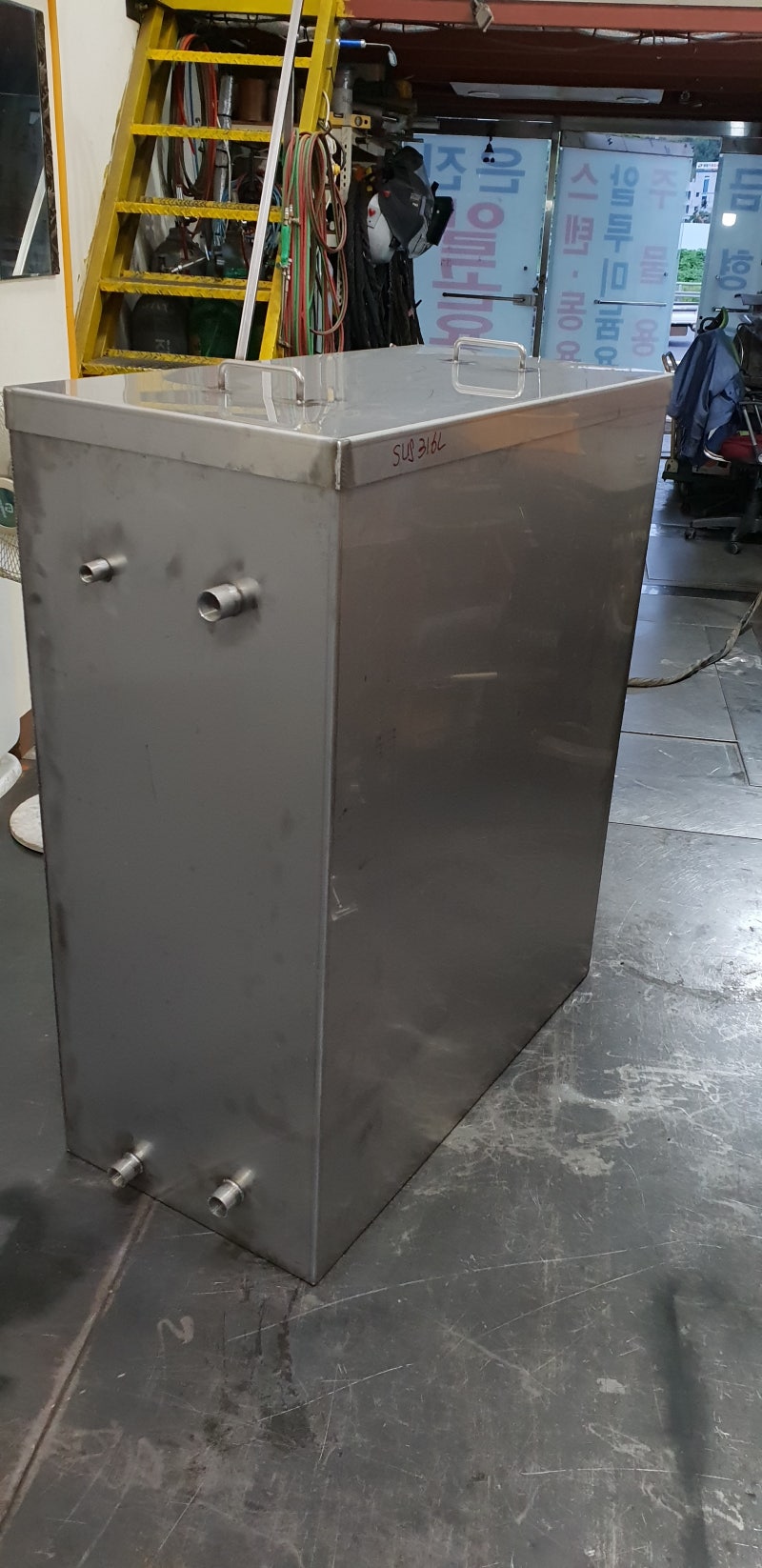 Sus316l 600l 사각 원료탱크제작스텐레스 용기내식화학탱크sus316l Tank압력용기제작열교환기각종탱크 주문