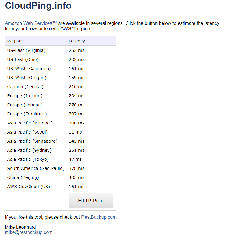 AWS Region별 네트워크 속도체크 : 네이버 블로그