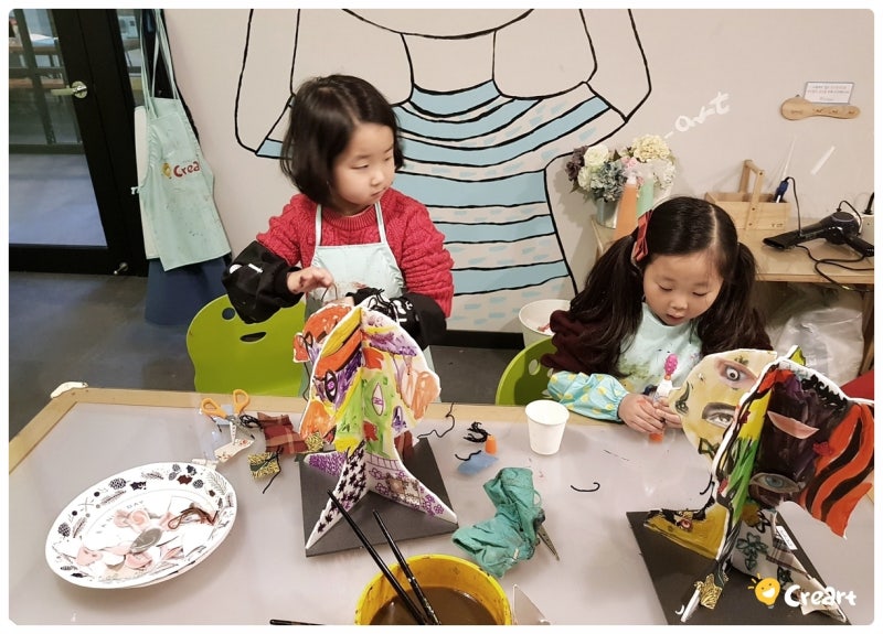 Klein 7세 수업 피카소 얼굴 입체조형 시흥시 정왕동 배곧 크리아트 미술학원 네이버 블로그