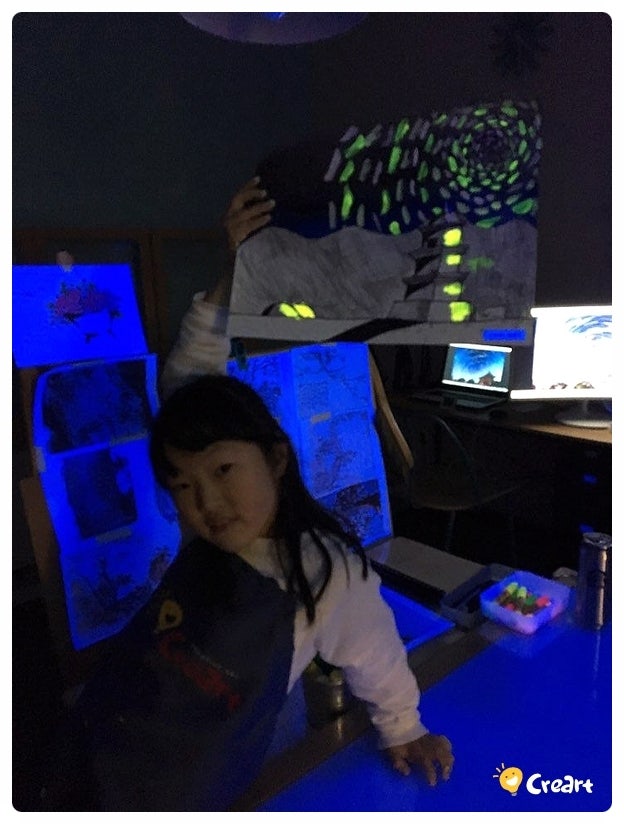 Kinder 초등 수업 전통 건축물의 야경표현 시흥시 정왕동 배곧 크리아트 미술학원 네이버 블로그