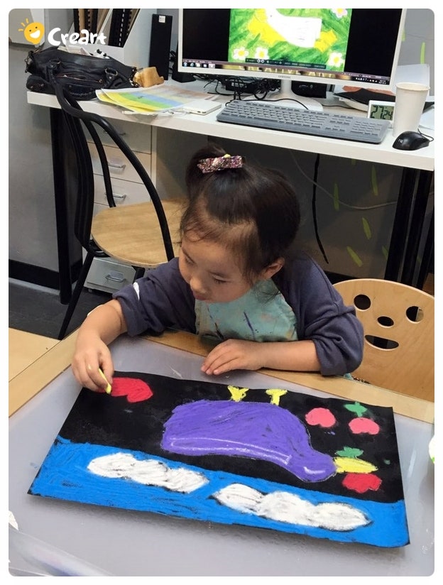 Klein 6·7세 수업 김점선 처럼 표현하기 사포그림 시흥시 정왕동 배곧 크리아트 미술학원 네이버 블로그