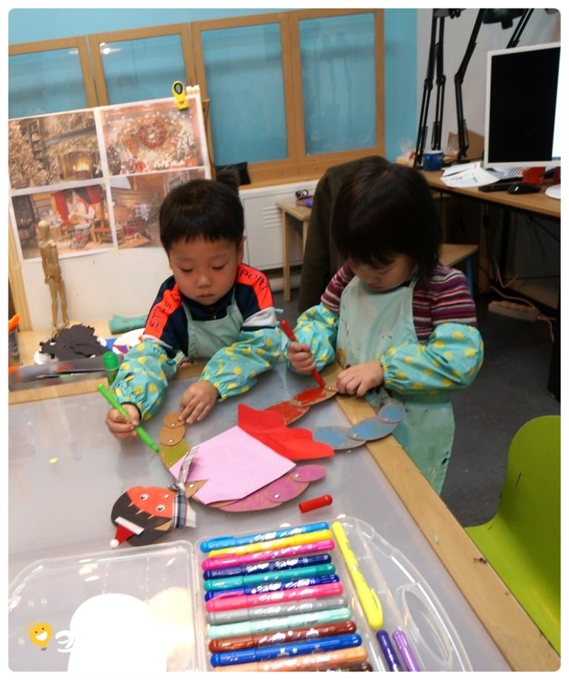 Bambini 4·5세 수업 관절인형동작표현 크리스마스 꾸미기 시흥시 정왕동 배곧 크리아트 미술학원 네이버 블로그