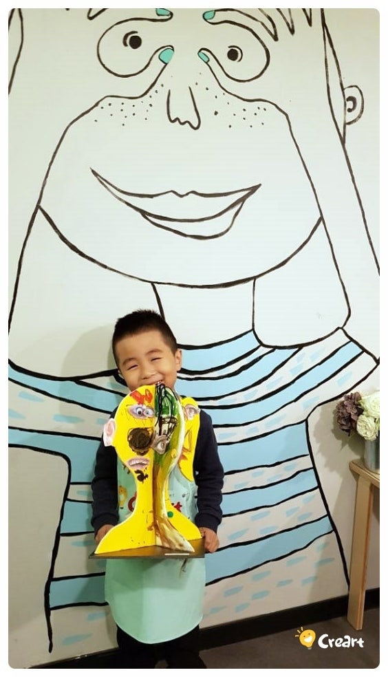 Klein 6세 수업 피카소 얼굴 입체조형 시흥시 정왕동 배곧 크리아트 미술학원 네이버 블로그
