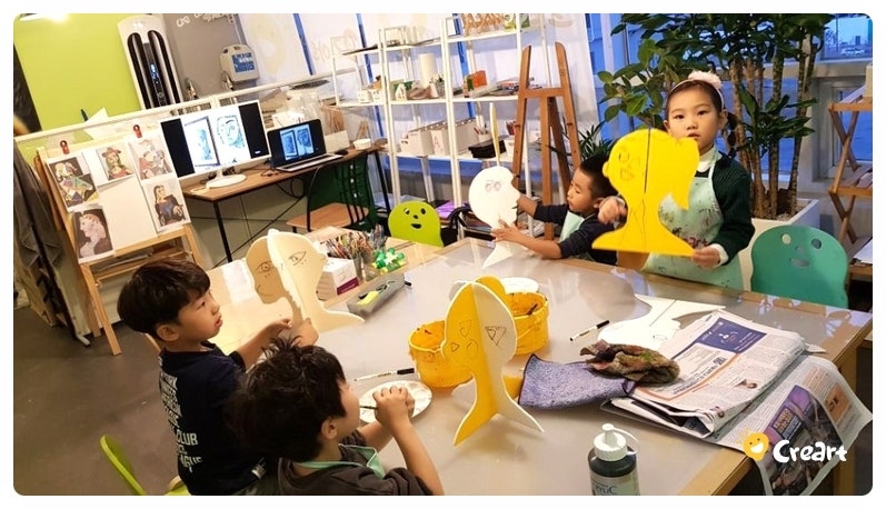 Klein 6세 수업 피카소 얼굴 입체조형 시흥시 정왕동 배곧 크리아트 미술학원 네이버 블로그
