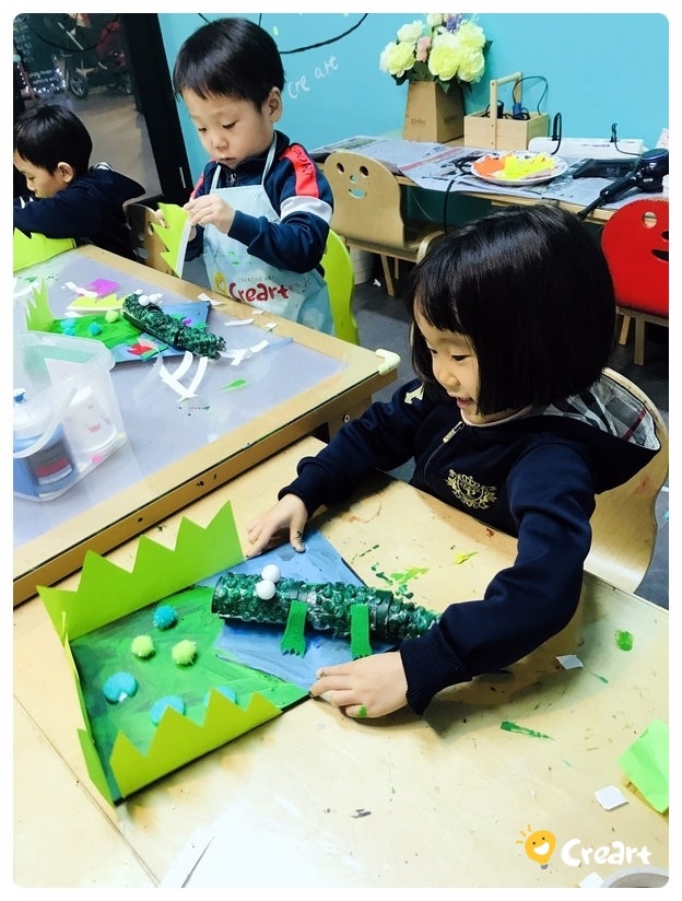 Bambini 5세 수업 볼록볼록 악어 시흥시 정왕동 배곧 크리아트 미술학원 네이버 블로그