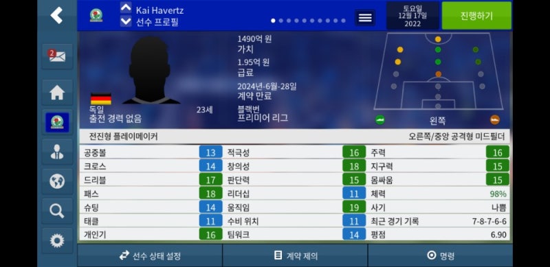 [FM2018(M)] "유망주 추천(미드필더)- Kai Havertz" : 네이버 블로그