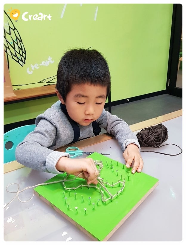 Klein 6·7세 수업 스트링 아트 황금개띠해 무술년 시흥시 정왕동 배곧 크리아트 미술학원 네이버 블로그