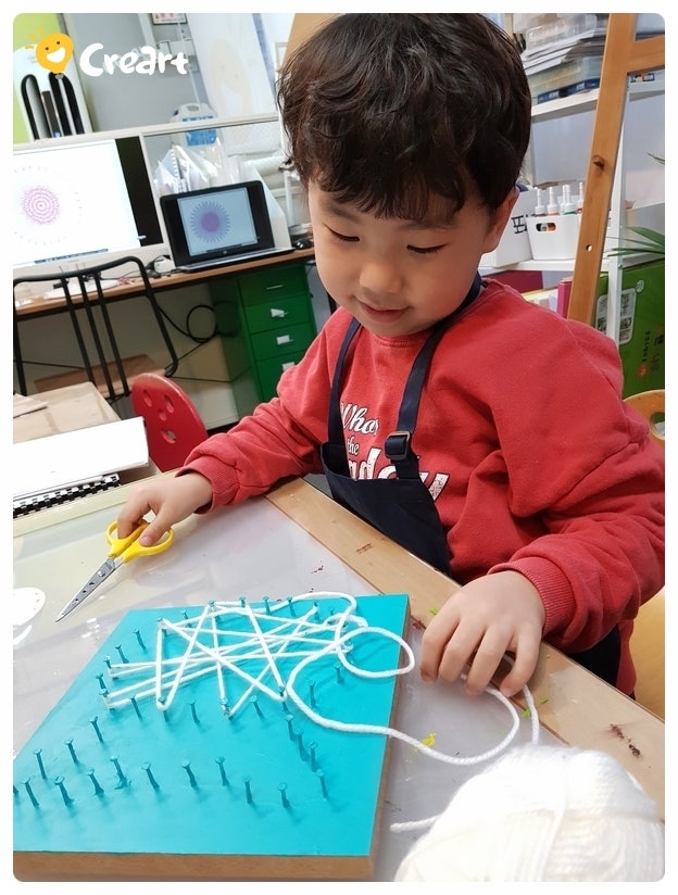 Klein 6·7세 수업 스트링 아트 황금개띠해 무술년 시흥시 정왕동 배곧 크리아트 미술학원 네이버 블로그