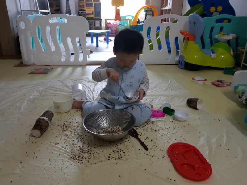 엄마표놀이 오감놀이 잡곡놀이 쌀놀이 네이버 블로그
