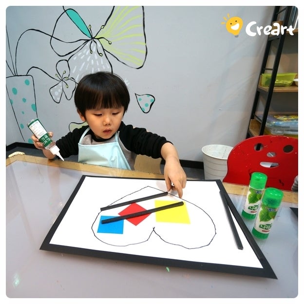 Bambini 5세 수업 몬드리안 입체조형 시흥시 정왕동 배곧 크리아트 미술학원 네이버 블로그