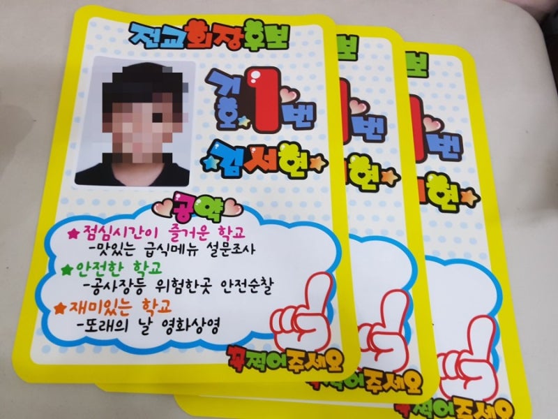 대전전교회장포스터 전교회장피켓 선거어깨띠 선거포스터 대전피켓 네이버 블로그