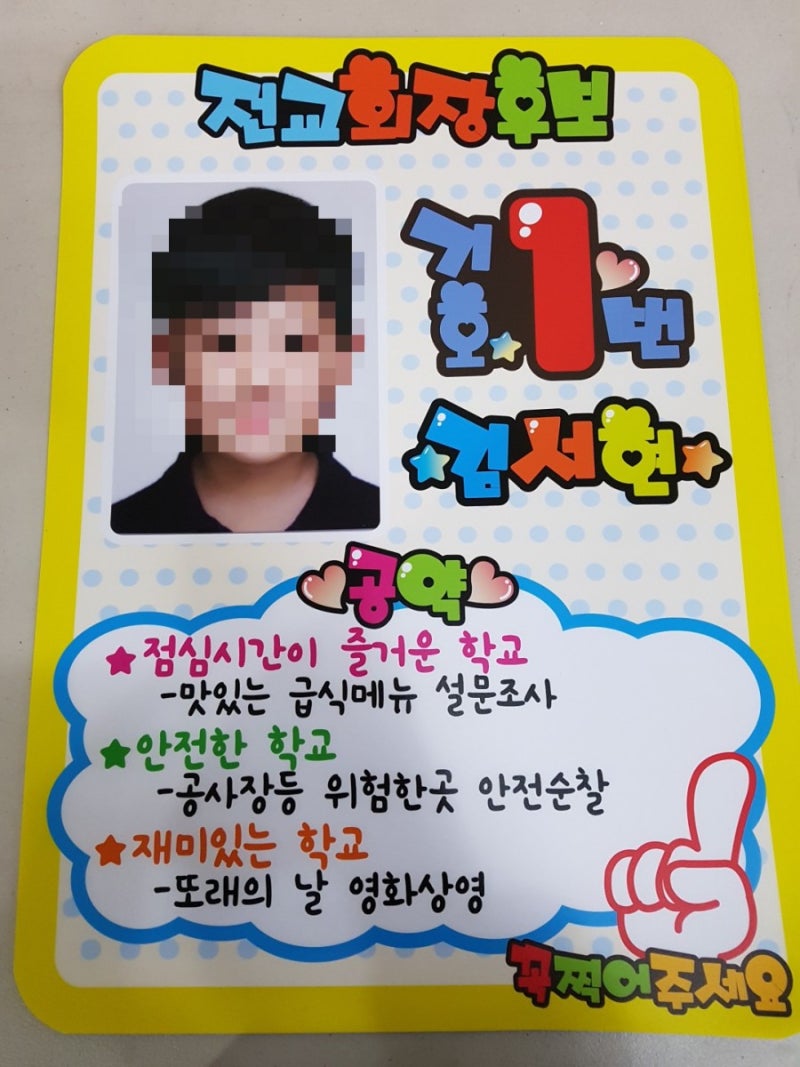 대전전교회장포스터 전교회장피켓 선거어깨띠 선거포스터 대전피켓 네이버 블로그