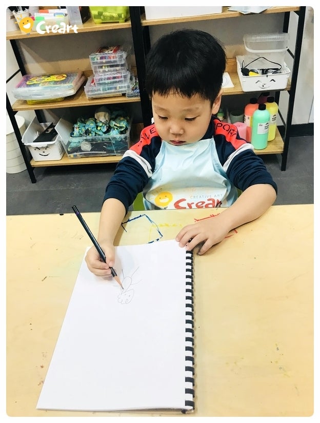 Klein 6세 수업 옆모습 무슨 생각하니 시흥시 정왕동 배곧 미술학원 크리아트 네이버 블로그