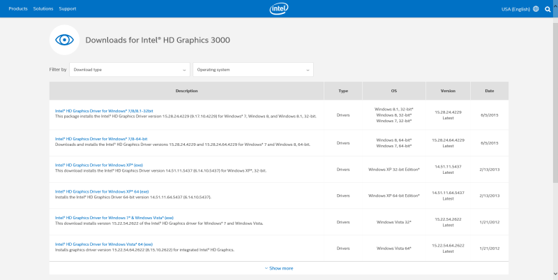 Intel HD Graphics 3000 Display Driver 9.17.10.4459 for Windows 10 64 ...