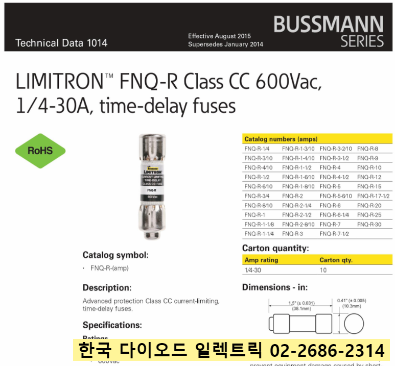 [판매중] FNQ-R-10 / FNQ-R-20 을 비롯한 BUSSMANN LIMITRON 퓨즈 : 네이버 블로그