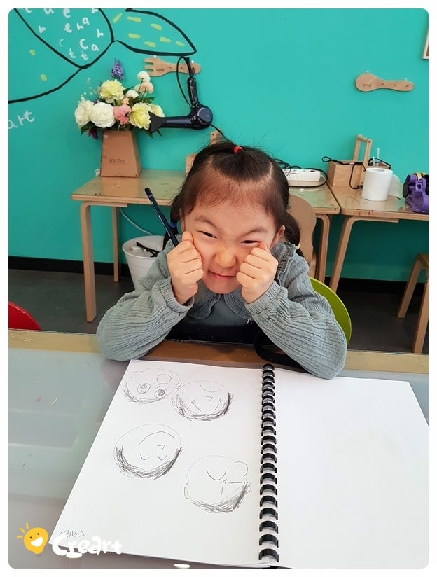 Klein 6·7세 수업 옆모습 무슨 생각하니 시흥시 정왕동 배곧 미술학원 크리아트 네이버 블로그