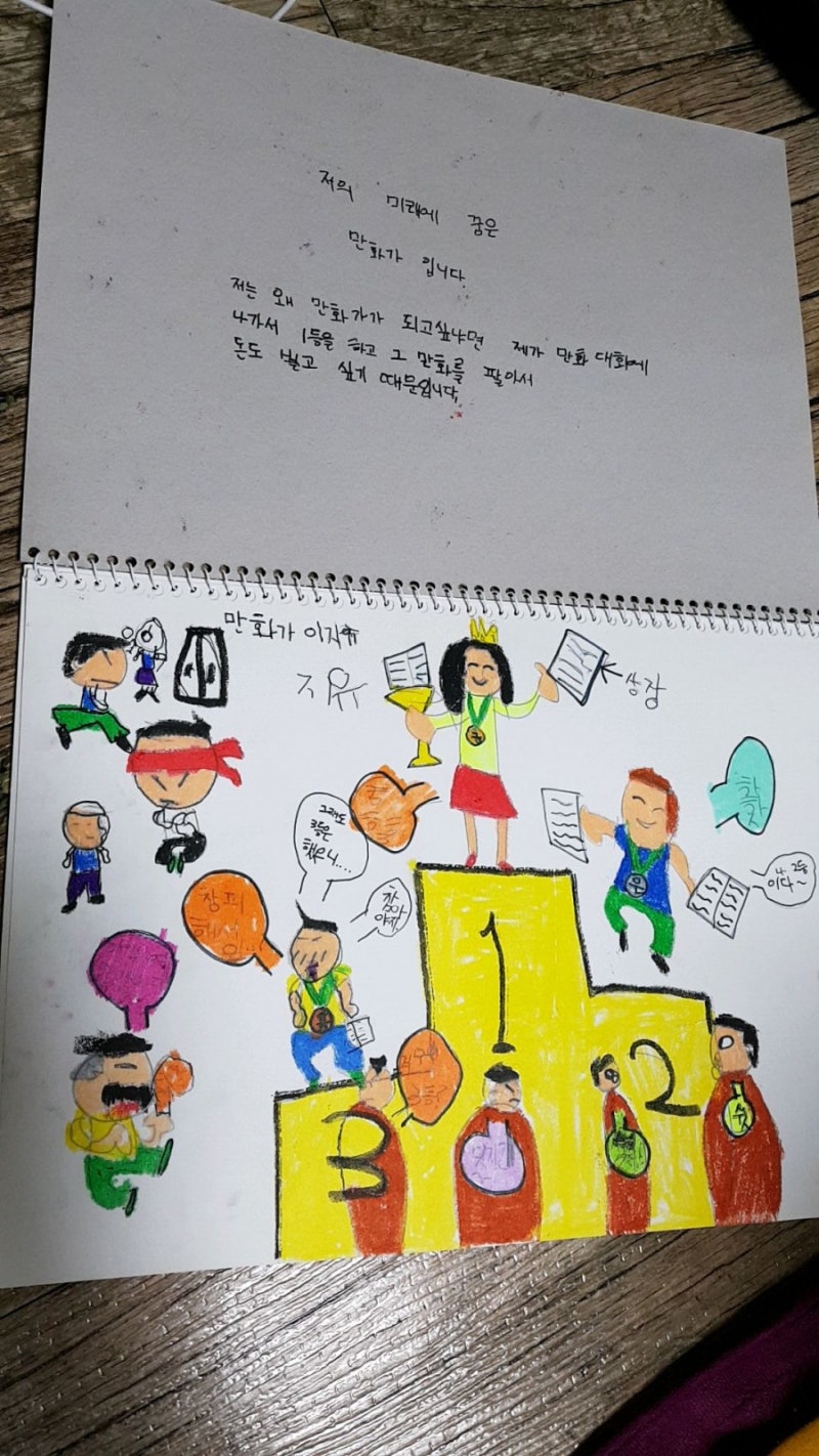 초등생 겨울방학 숙제아이숙제엄마숙제나의꿈그리기만화가가 될거예요 네이버 블로그