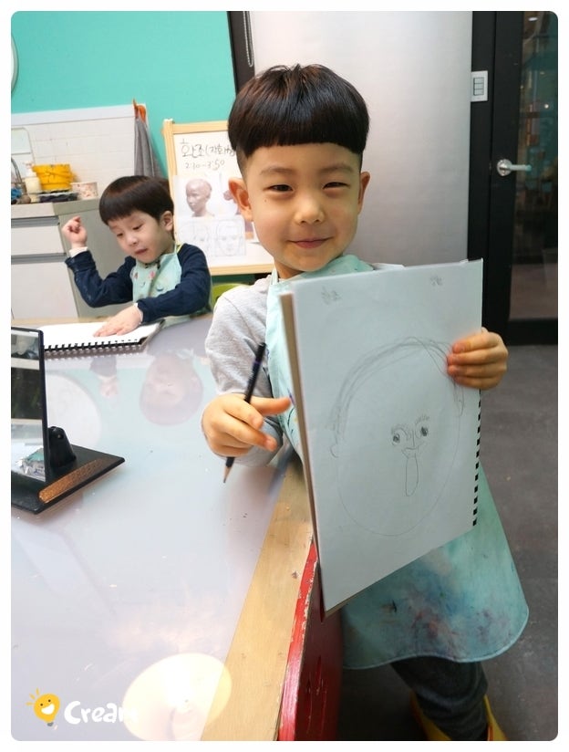 Klein 6세 수업 환조로 표현한 얼굴 자화상 시흥시 정왕동 배곧 미술학원 크리아트 네이버 블로그