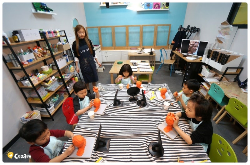 Klein 6세 수업 환조로 표현한 얼굴 자화상 시흥시 정왕동 배곧 미술학원 크리아트 네이버 블로그
