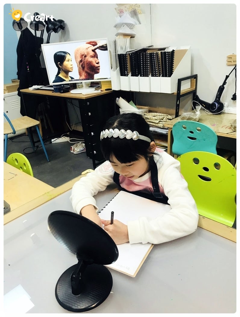 Kinder 초등 수업 얼굴 환조 표현 자화상 시흥시 정왕동 배곧 미술학원 크리아트 네이버 블로그