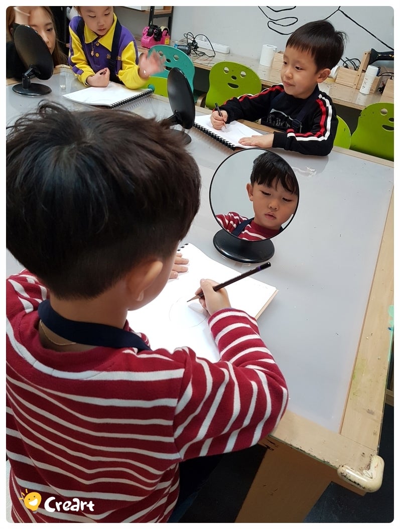 Klein 6·7세 수업 환조로 표현한 얼굴 자화상 시흥시 정왕동 배곧 미술학원 크리아트 네이버 블로그