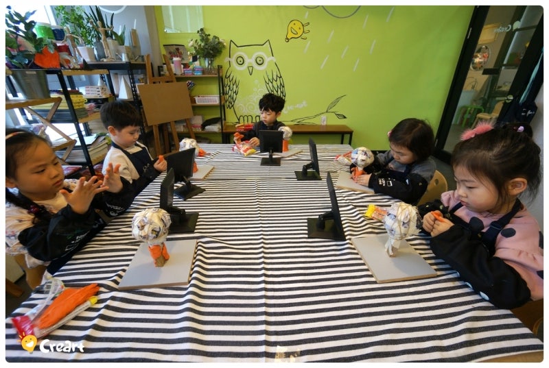 Klein 6·7세 수업 환조로 표현한 얼굴 자화상 시흥시 정왕동 배곧 미술학원 크리아트 네이버 블로그