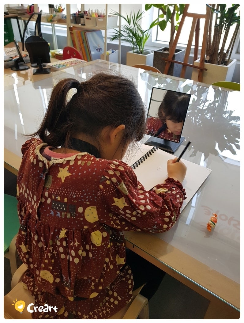 Klein 6·7세 수업 환조로 표현한 얼굴 자화상 시흥시 정왕동 배곧 미술학원 크리아트 네이버 블로그