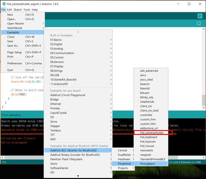 무선 카메라 셔터 만들기 : BLE HID Arduino : 네이버 블로그