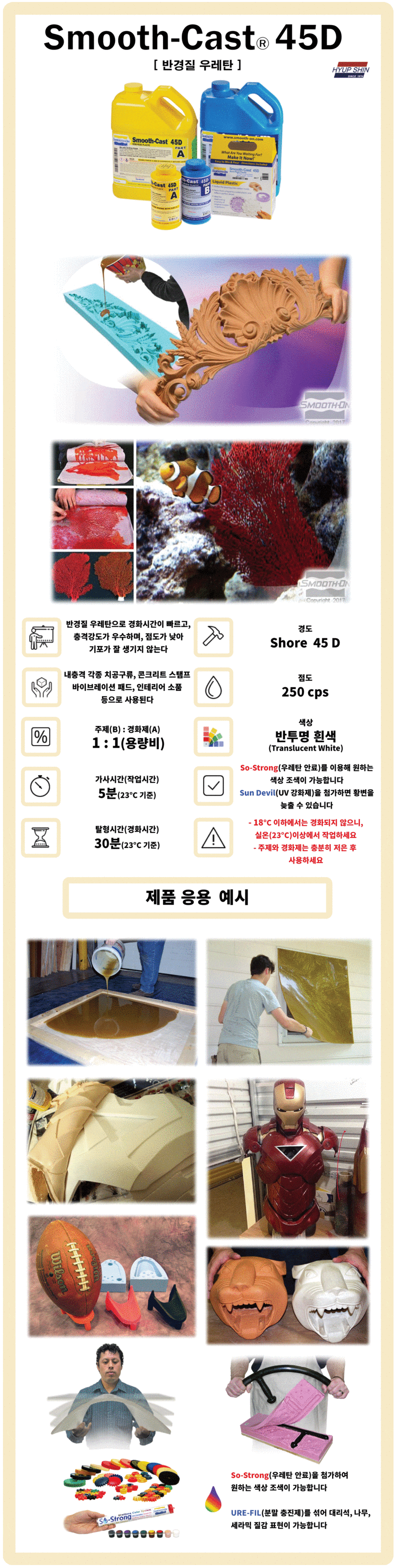 [협신물산] 유연한 반경질, 연질 무발포 우레탄! Smooth-Cast(스무스 캐스트) 45D 충격에도 강합니다!! : 네이버 블로그