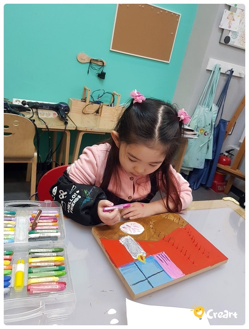 Kinder 초등 수업 스트링 아트 꽃병 시흥시 정왕동 배곧 미술학원 크리아트 네이버 블로그