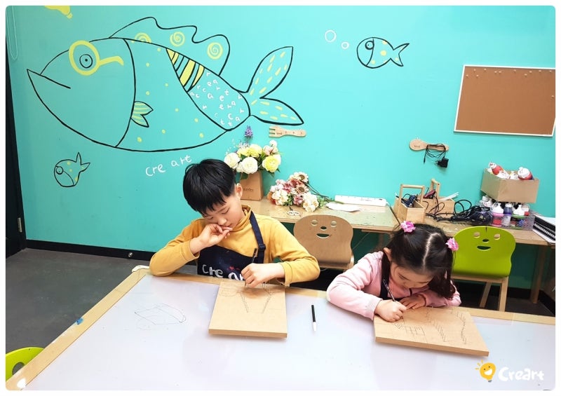Kinder 초등 수업 스트링 아트 꽃병 시흥시 정왕동 배곧 미술학원 크리아트 네이버 블로그