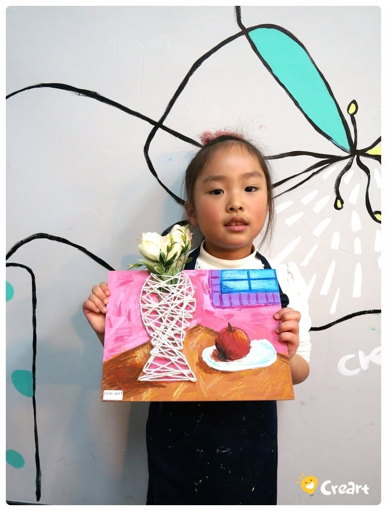 Kinder 초등 수업 스트링 아트 꽃병 시흥시 정왕동 배곧 미술학원 크리아트 네이버 블로그
