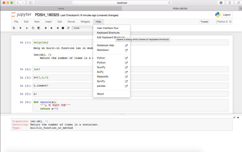 [Mac PYTHON] anaconda jupyter notebook 단축키 : 네이버 블로그