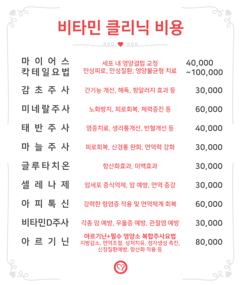 마이어스 칵테일주사 가격 효능 비타민 영양주사 클리닉 네이버 블로그