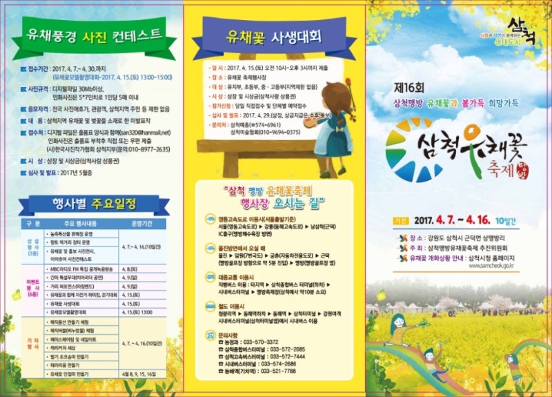 제17회 삼척맹방 유채꽃축제 미리보기 삼척 가볼만한곳 네이버 블로그