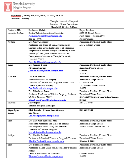 Temple NP Interview 후기 : 네이버 블로그