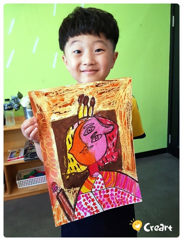 따뜻한 색으로 그려요 피카소 크라인 6·7세 수업 시흥시 정왕동 배곧 미술학원 창의미술 크리아트 네이버 블로그