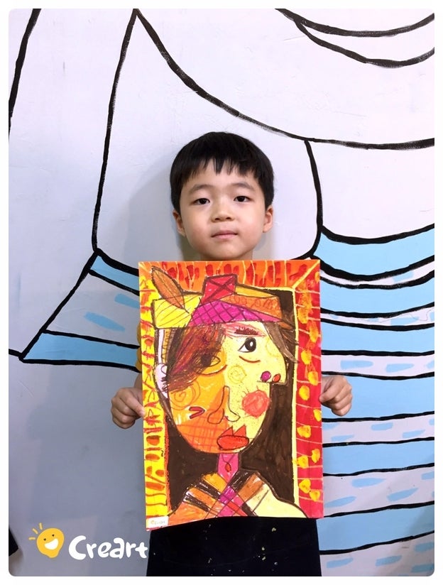 따뜻한 색으로 그려요 피카소 크라인 6·7세 수업 시흥시 정왕동 배곧 미술학원 창의미술 크리아트 네이버 블로그