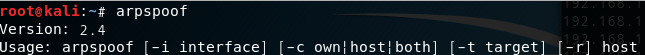 Kali Linux(칼리 리눅스)의 fragrouter 및 aprspoof를 이용한 ARP Spoofing(ARP 스푸핑) 실습 ...