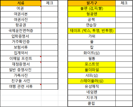 8기 미글특 네덜란드 같이 준비해요 교환학생 출국 준비 교환학생 준비물 출국 전 체크리스트 짐싸기엑셀