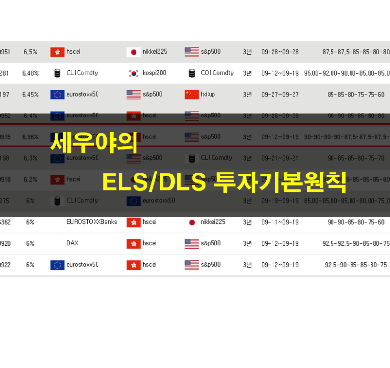세우야의 ELS/DLS 투자 기본원칙 3가지 : 네이버 블로그