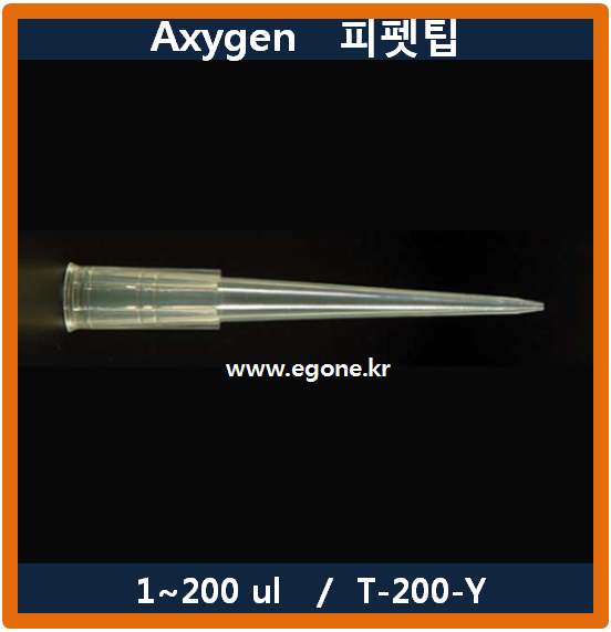 피펫팁(Axygen) T-200-Y, 1~200ul, 마이크로피펫팁, Micro Pipette Tips, Yellow Tip ...
