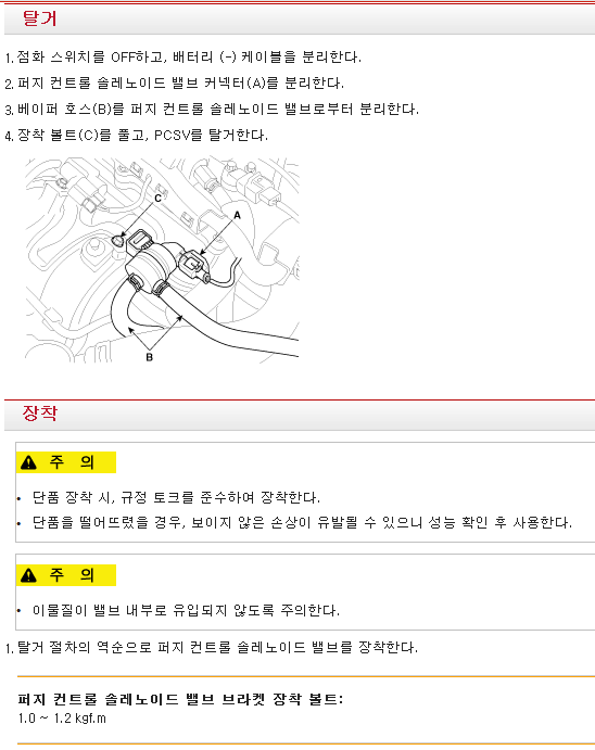 올뉴프라이드 - 퍼지 컨트롤 솔레노이드 밸브(PCSV) 교체 다이(DIY) : 네이버 블로그