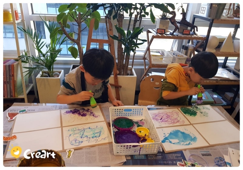 소리의 추상적 표현 크라인 6·7세 수업 시흥시 정왕동 배곧 미술학원 창의미술 크리아트 네이버 블로그