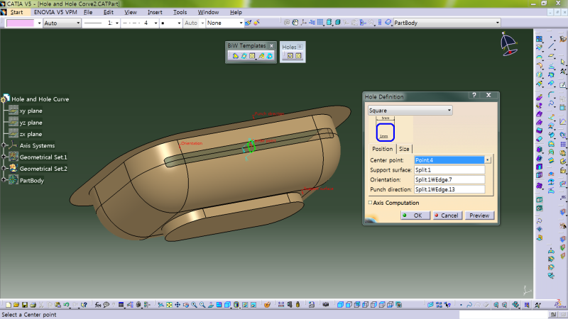 카티아 GSD - Hole과 Hole Curve (BiW Templates 툴바) : 네이버 블로그