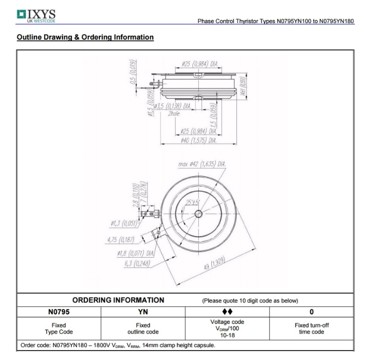 판매 N0795YN160 / N0795YN180 / N280CH16 / IXYS UK WESTCODE 정품 SCR : 네이버 블로그