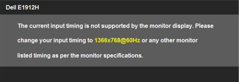 [모니터] Dell 모니터 오류 (The current input timing is not supported by the ...