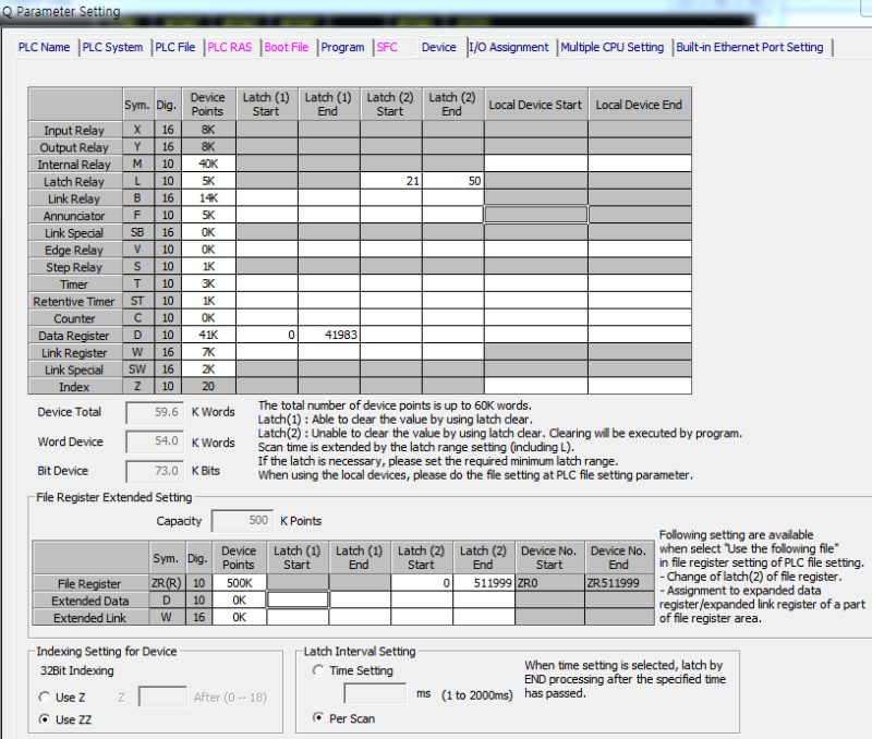 [미쯔비시QPLC] DEVICE PARAMETER 관련 : 네이버 블로그